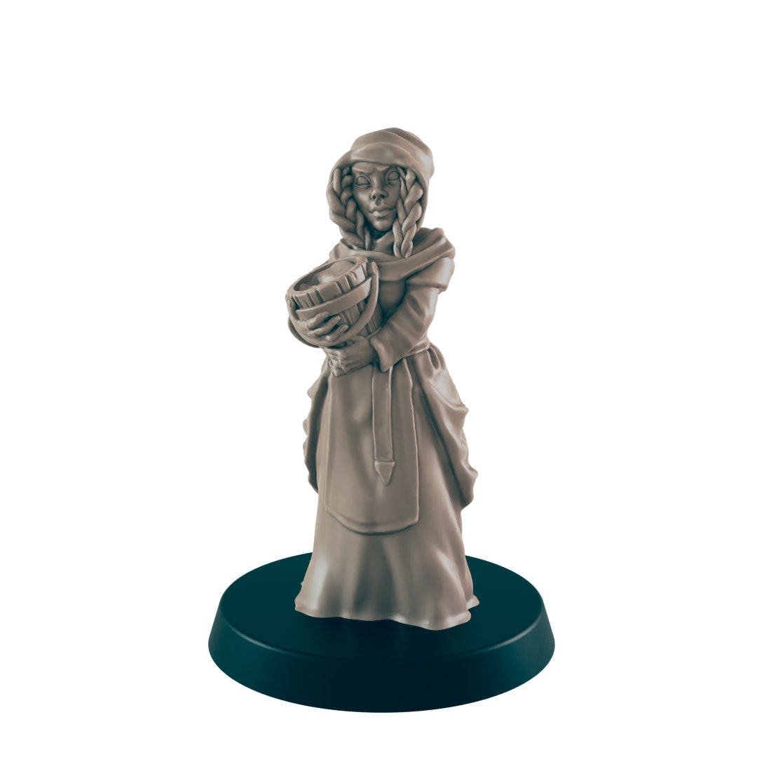 Human Mini Chamber Maid Female Townsfolk NPC Figure Dnd Wargaming Mini ...