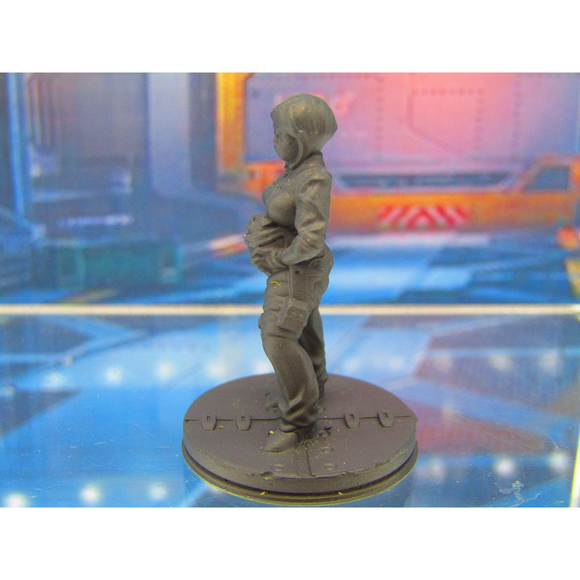 Alien Spaceship Female Fighter Pilot Mini Miniature Figure 3D Printed ...