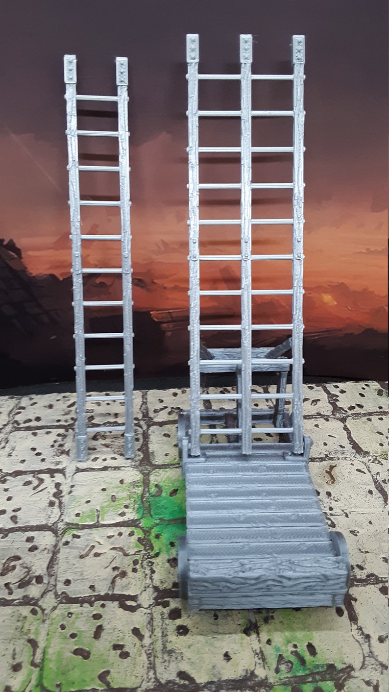Siege Ladders Scale Castle Wall 28mm Scale Scatter Terrain 3D - Etsy