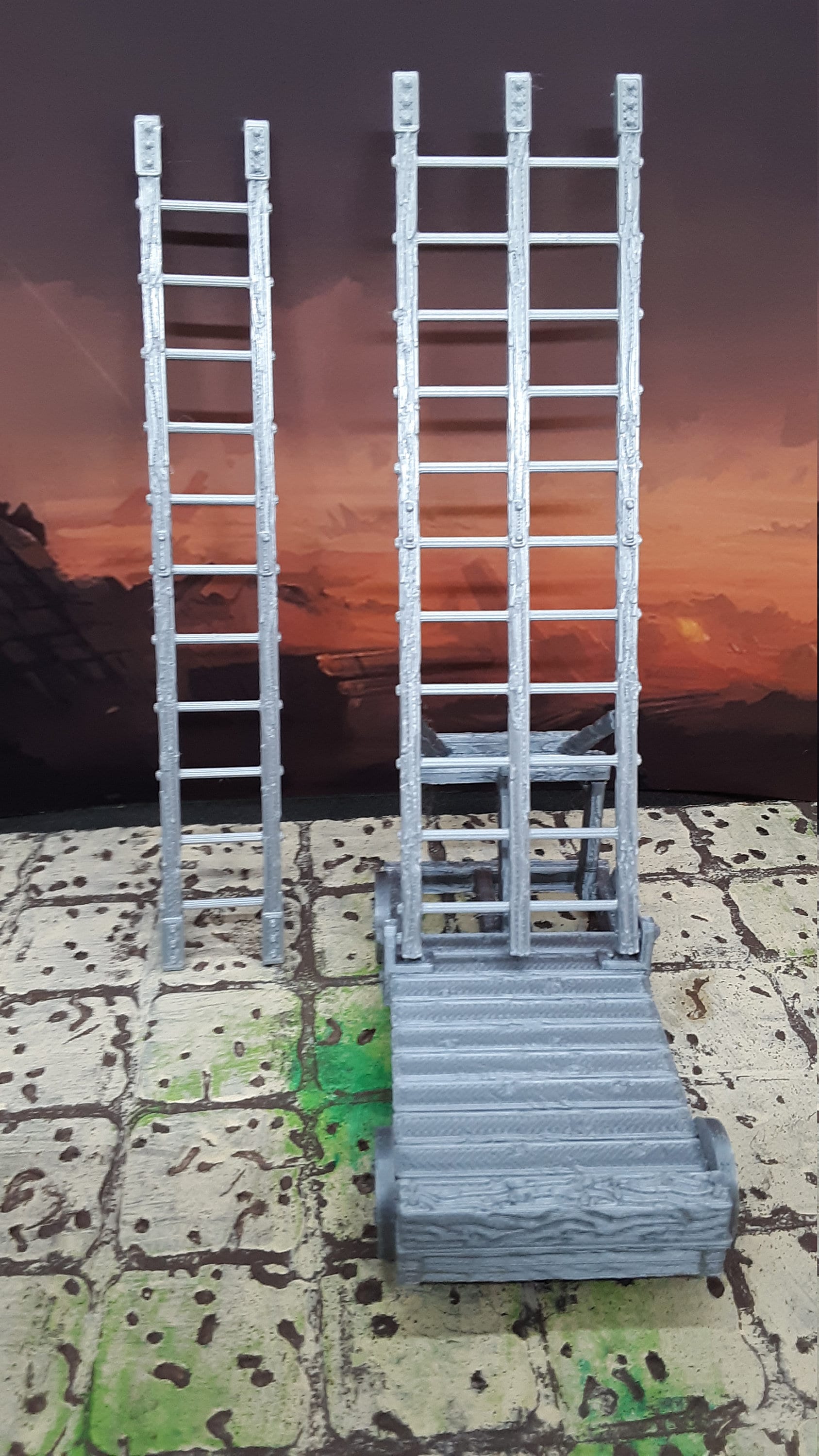 Siege Ladders Scale Castle Wall 28mm Scale Scatter Terrain 3D Printed ...