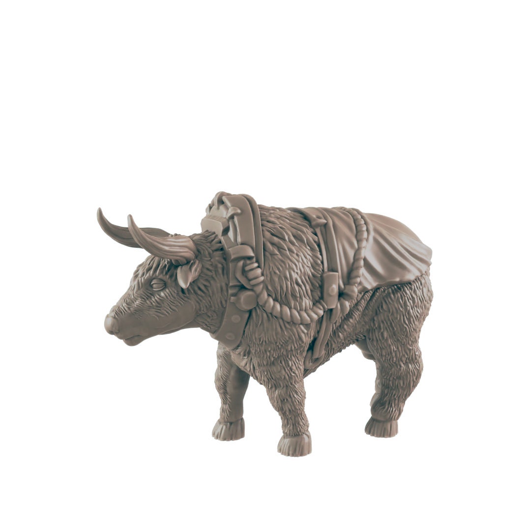 Harnessed Oxen Mini Farm and Work Animal Townsfolk NPC Figure Dnd ...