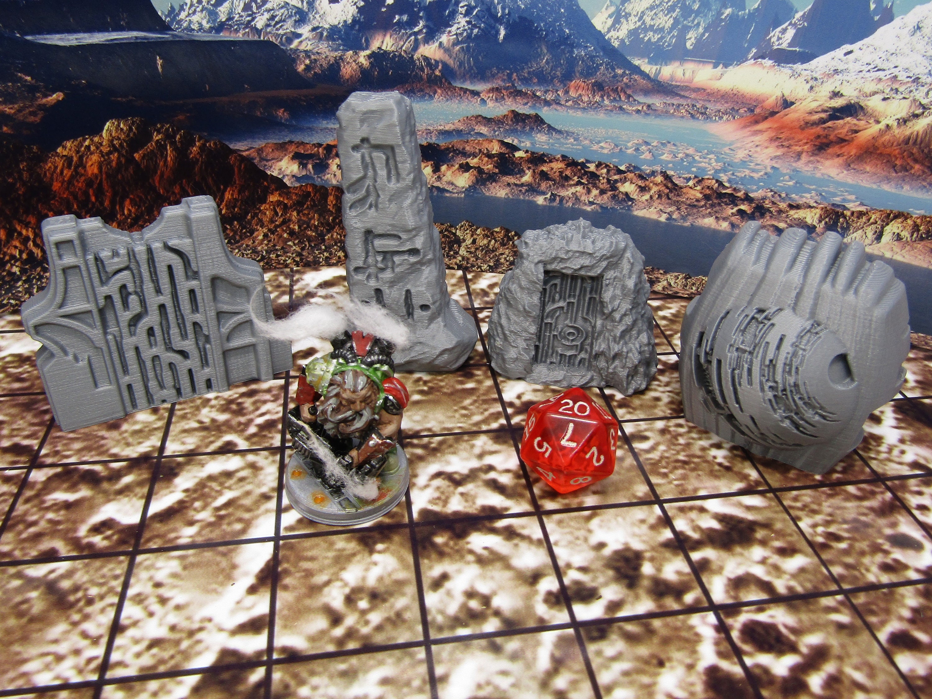 Runic Stone Relic Artifacts Scatter Terrain Scenery Miniature 3D ...