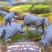 4pc Cows Cattle Farm Animals Livestock Mini Miniature 3D Printed Figure ...