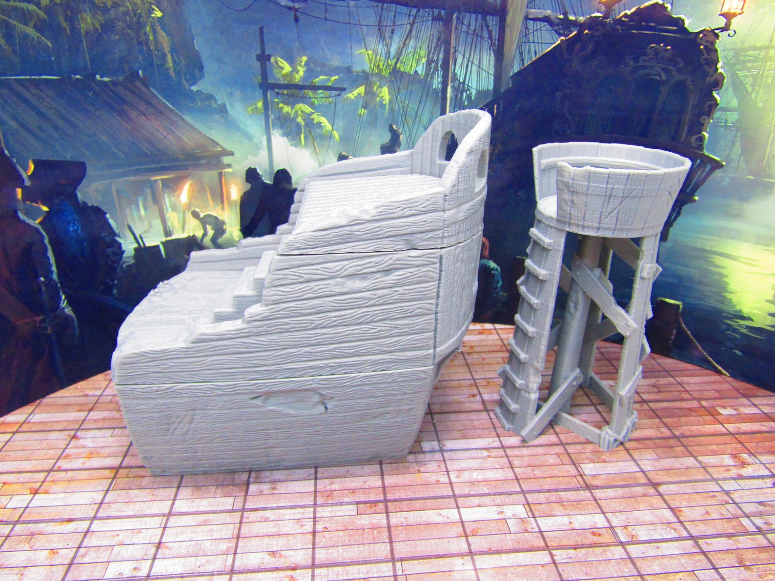Boat Ship Hull House Hideout & Crow's Nest Watchtower Scatter Terrain ...