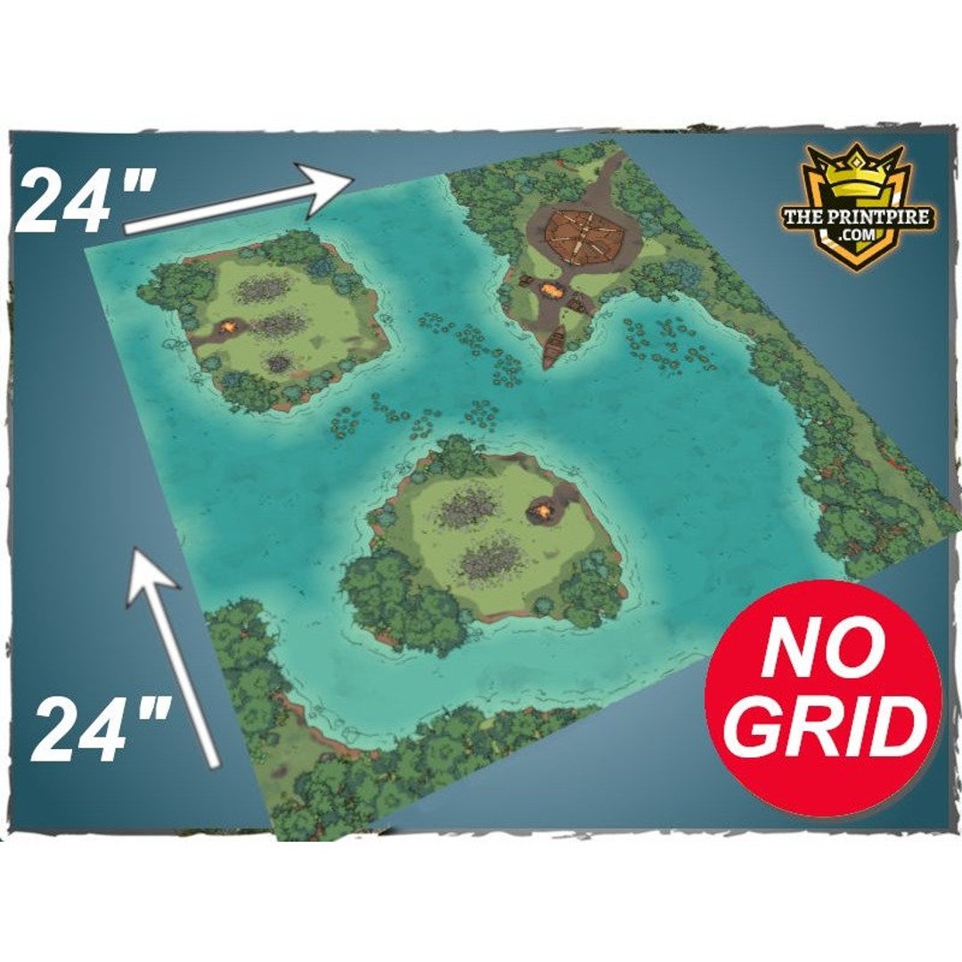 Lake Islands No Grid 24 X 24 Grid Paper Battlemat - Etsy
