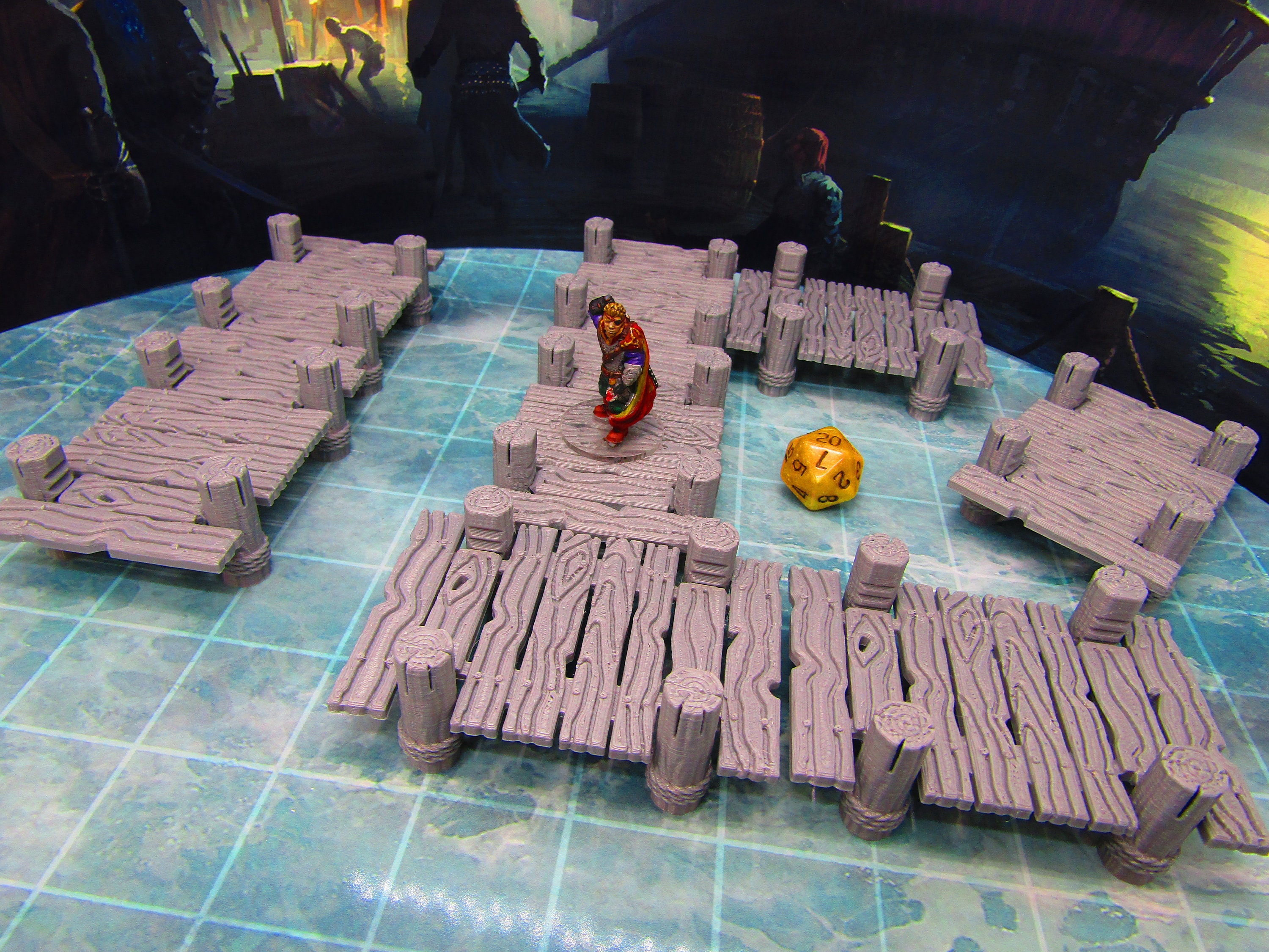 24pc Narrow Modular Boat Ship Docks Pier Set Scenery Scatter Terrain ...