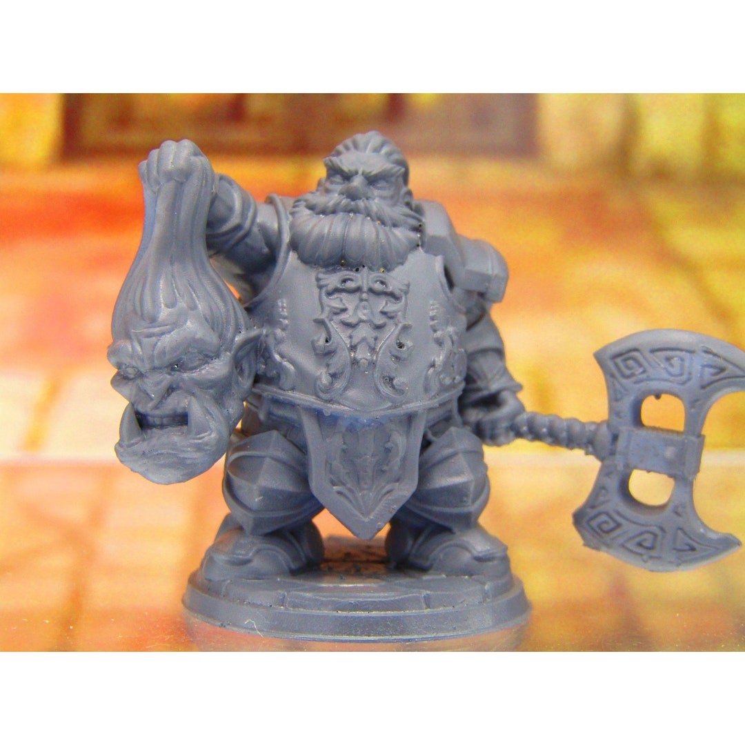 Vognar Cuthroats Headhunter Dwarf Mini Miniature 3D Printed Model 28/32mm Scale RPG Fantasy ...