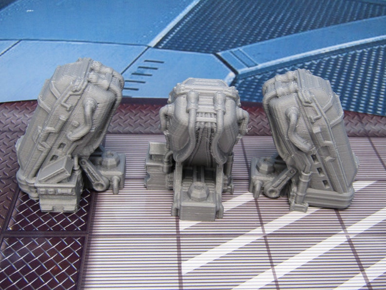 3 Cryopods Freeze Chambers Scatter Terrain Scenery Miniature 3D Printed ...