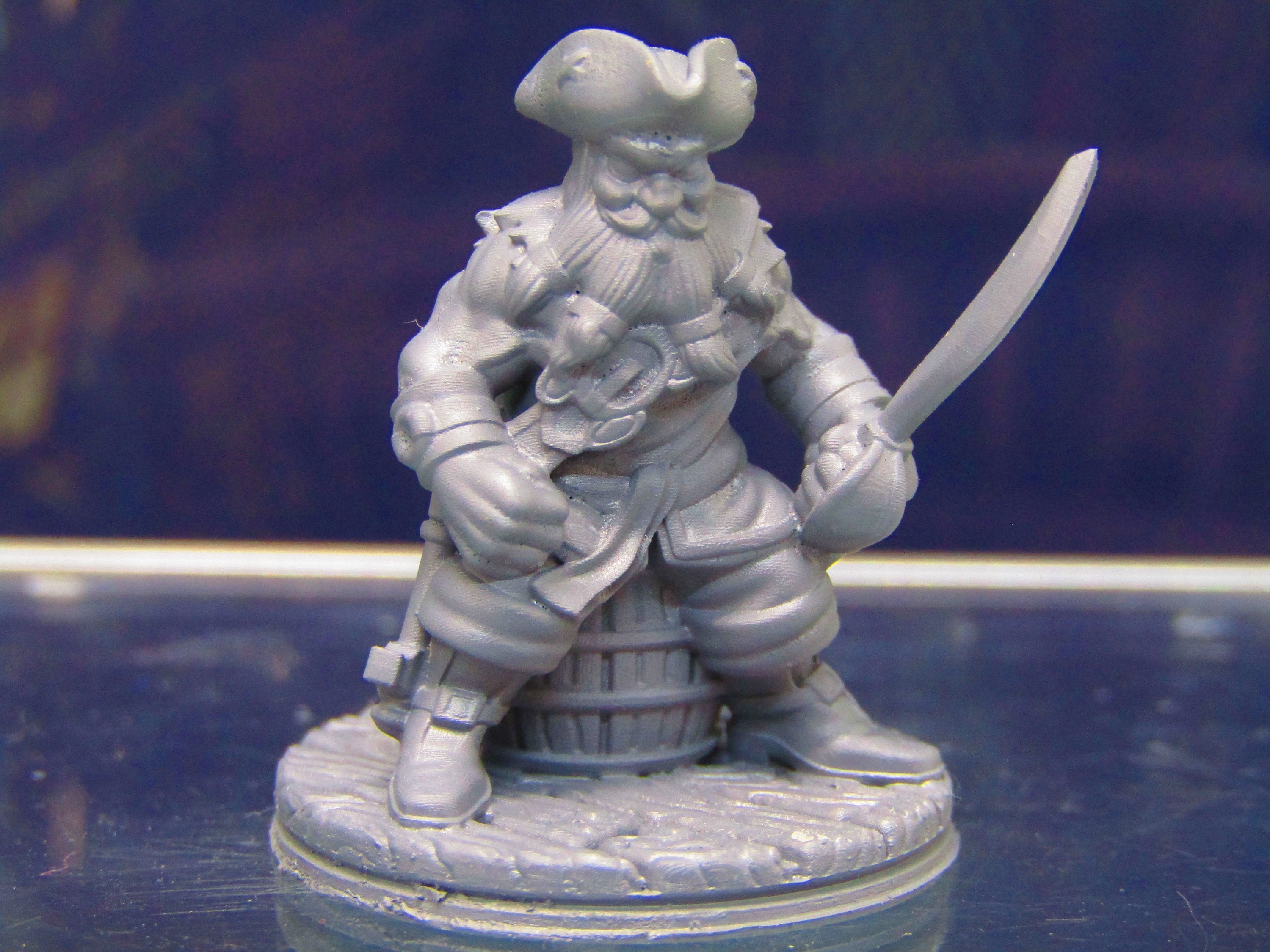 Dwarf Pirate on Barrel Mini Miniature Figure 3D Printed Model | Etsy