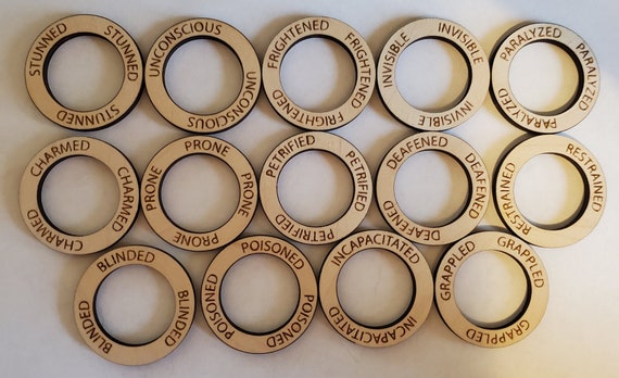 Dungeons and Dragons Condition Rings Set of 14 Rings With | Etsy