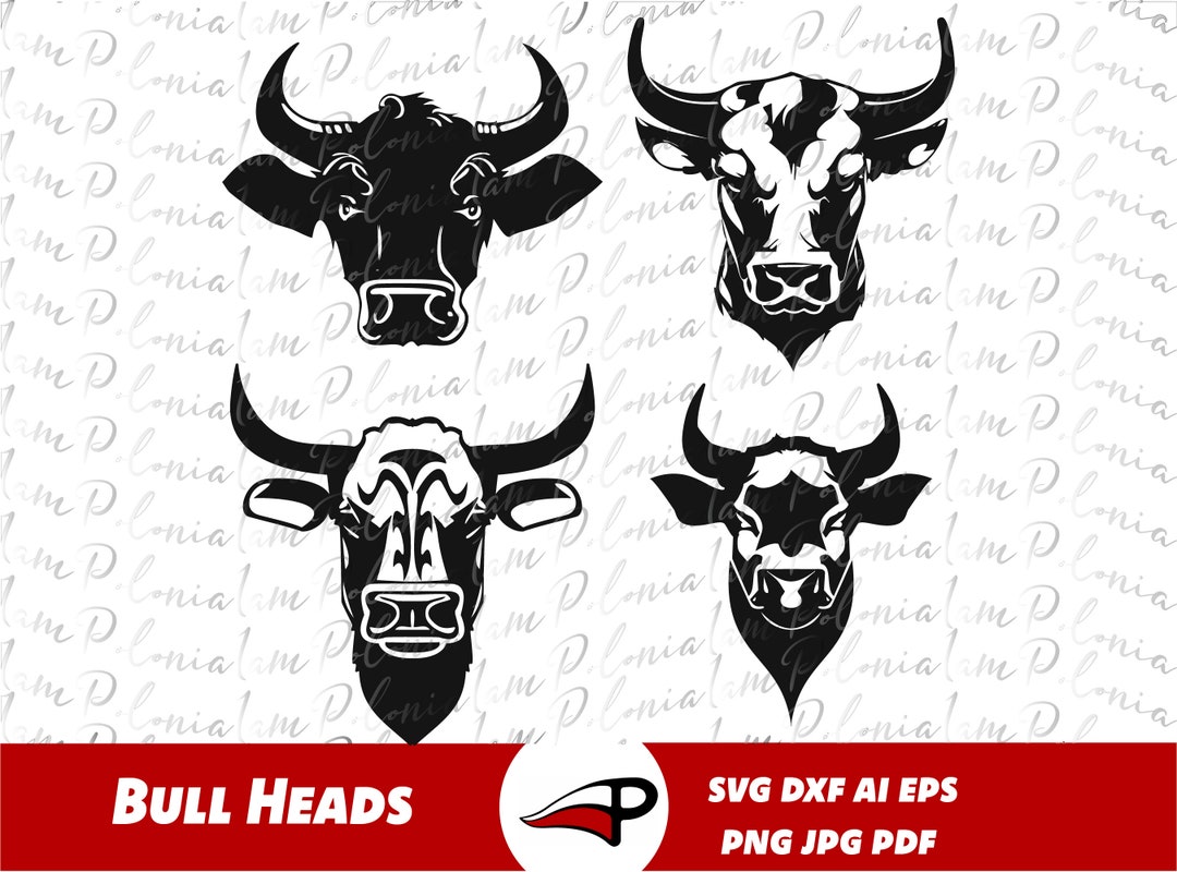Bull Head SVG, Bulls Symbol Png, Steer Logo Clipart, Ox Laser Cut Dxf ...