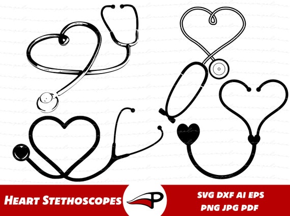 Heart Stethoscope SVG Bundle Healthcare PNG Pack Nurse - Etsy
