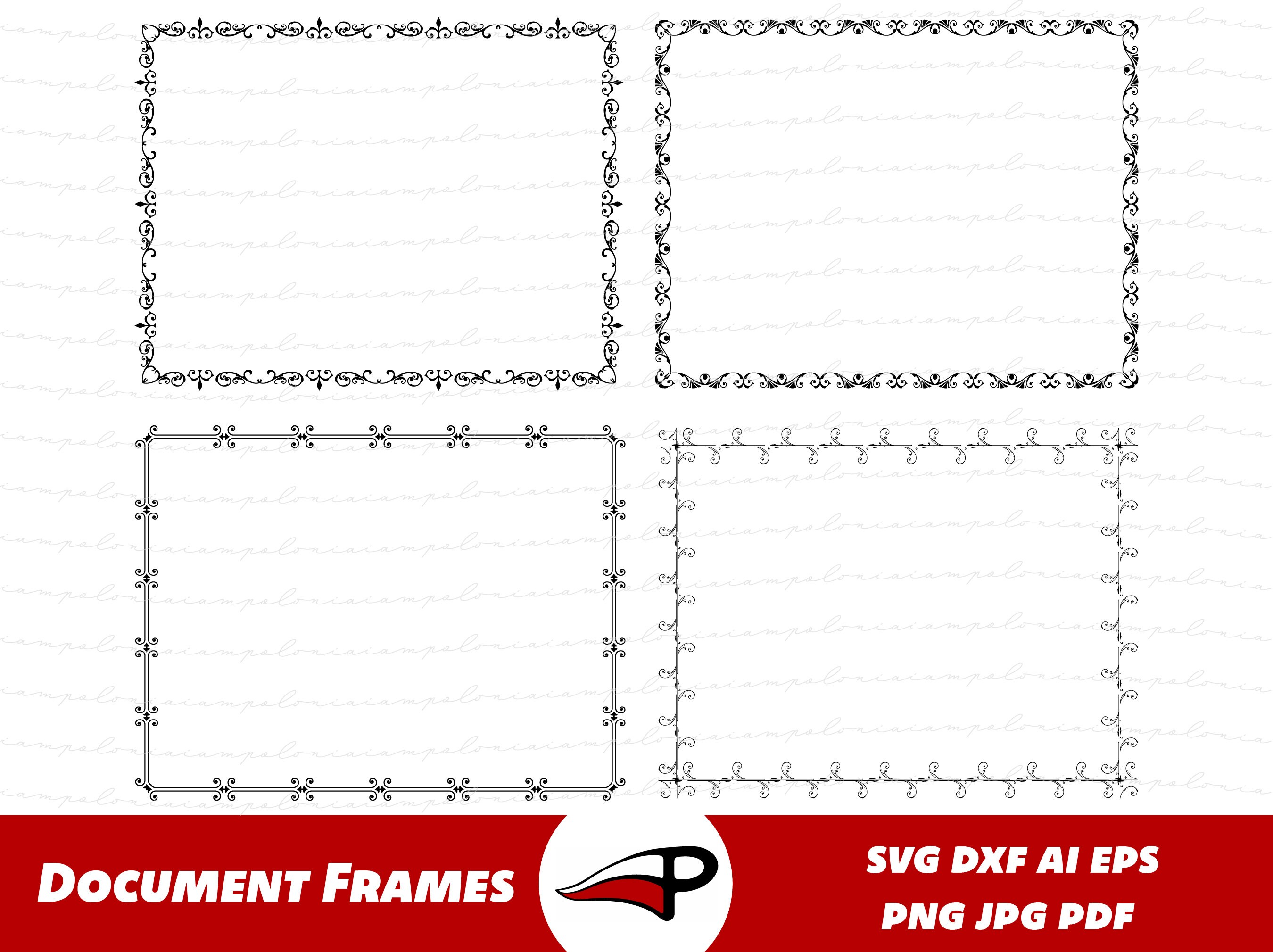 Document Borders PNG Certificate Frames SVG Diploma Borders - Etsy