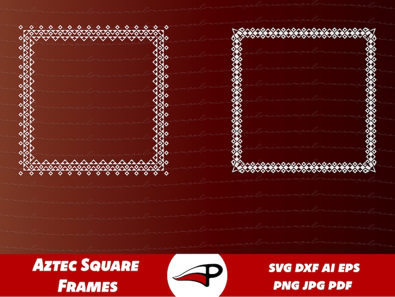 Aztec Inspired Square Pattern SVG, Tribal Rectangle Border PNG, Native ...