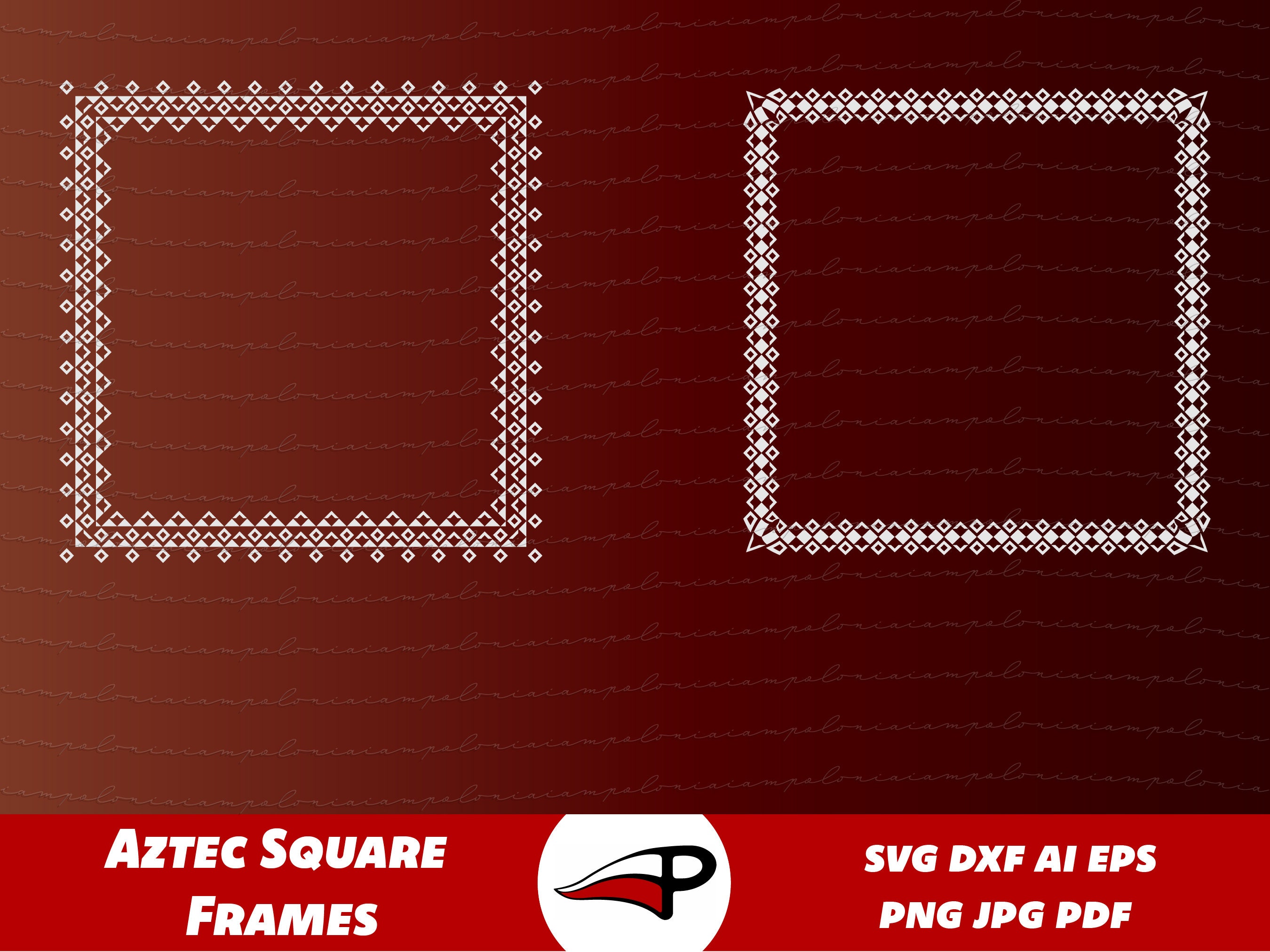 Aztec Inspired Square Pattern SVG, Tribal Rectangle Border PNG, Native ...