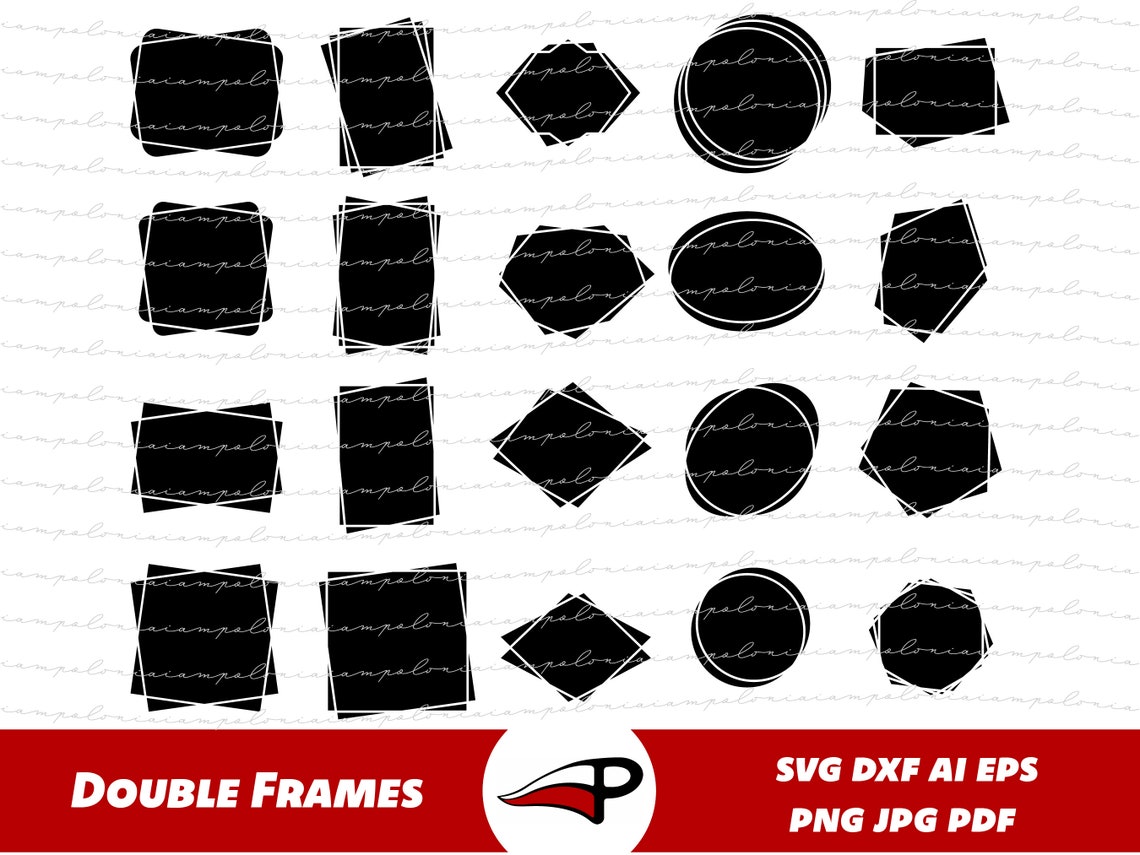 Double Frame SVG Square Double Frames PNG Borders Double - Etsy