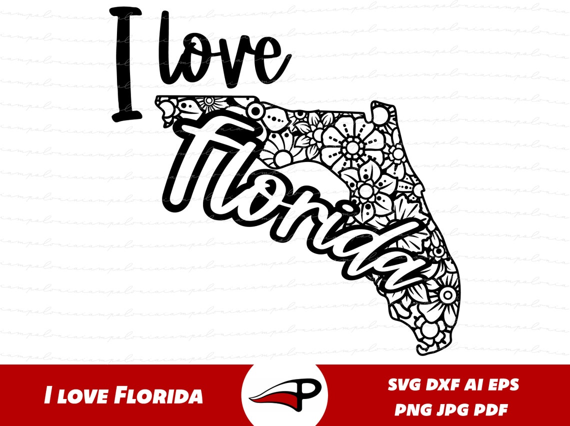 Florida SVG, I Love Florida PNG, Florida Clipart, FL Sticker, Floridian ...