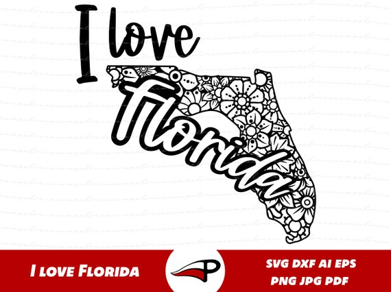 Florida SVG I Love Florida PNG Florida Clipart FL Sticker | Etsy