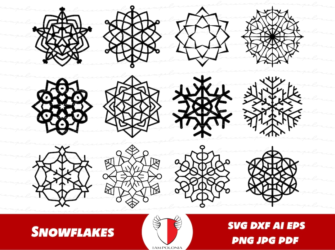 Snowflake SVG, Christmas Holiday Flakes, Cut File Clipart (digital ...
