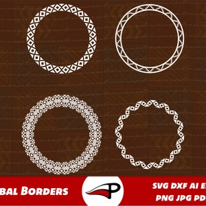 Tribal Circle Border SVG, Aztec Inspired Pattern PNG, Native Border ...