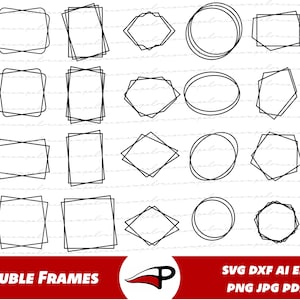 Double Frame SVG, Square Double Frames PNG Borders, Double Border ...