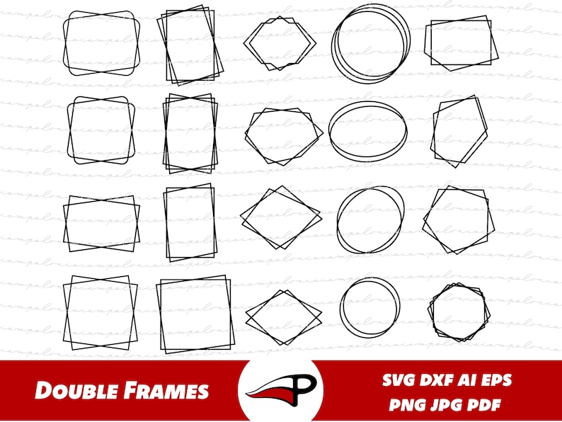 Double Frame SVG Square Double Frames PNG Borders Double - Etsy