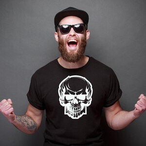 Angry Skull SVG, Realistic Cranium Png, Skull Tattoo, Laser Cut Head ...