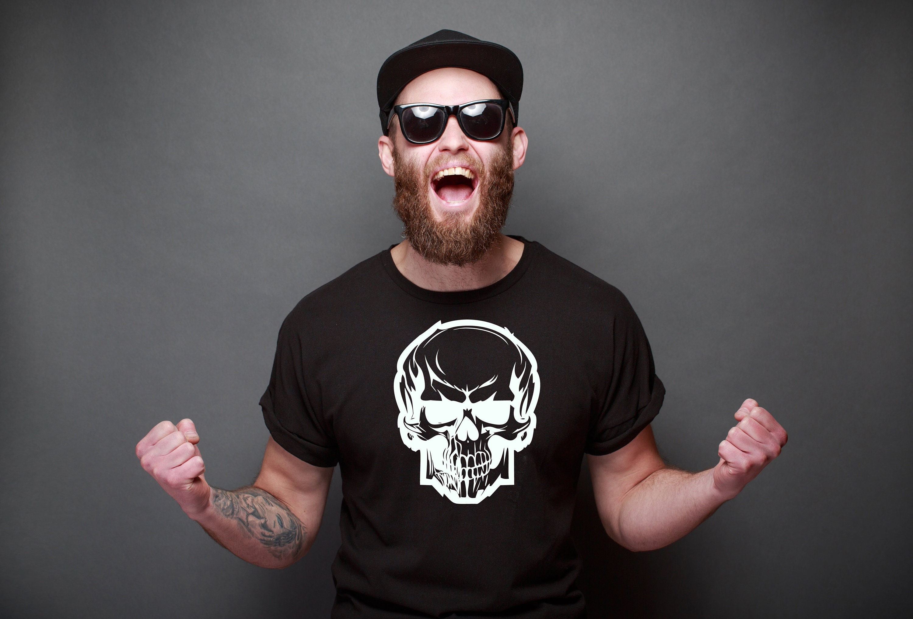 Angry Skull SVG, Realistic Cranium Png, Skull Tattoo, Laser Cut Head ...