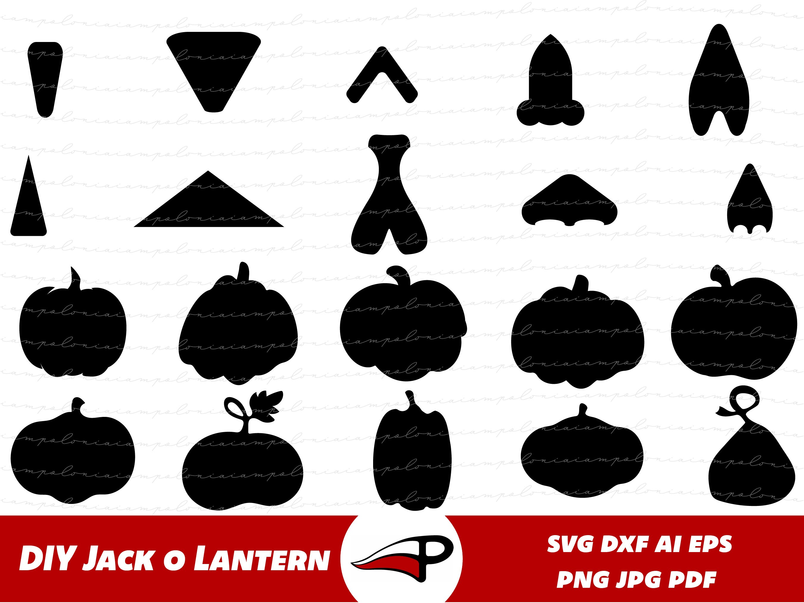 DIY Jack O Lantern Bundle, Halloween Faces Bundle, Scary Faces SVG ...