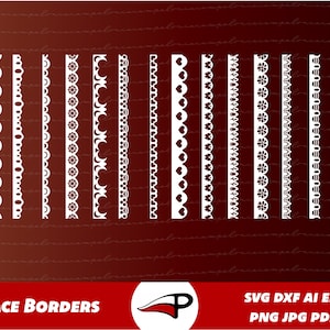 Lace Borders SVG, Flower Frames PNG, Seamless Edge DXF, Laser Cut ...
