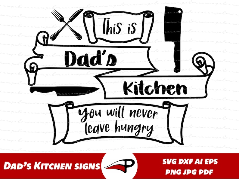 Dad's Kitchen Sign SVG Funny Kitchen Decor Gift for Dad - Etsy