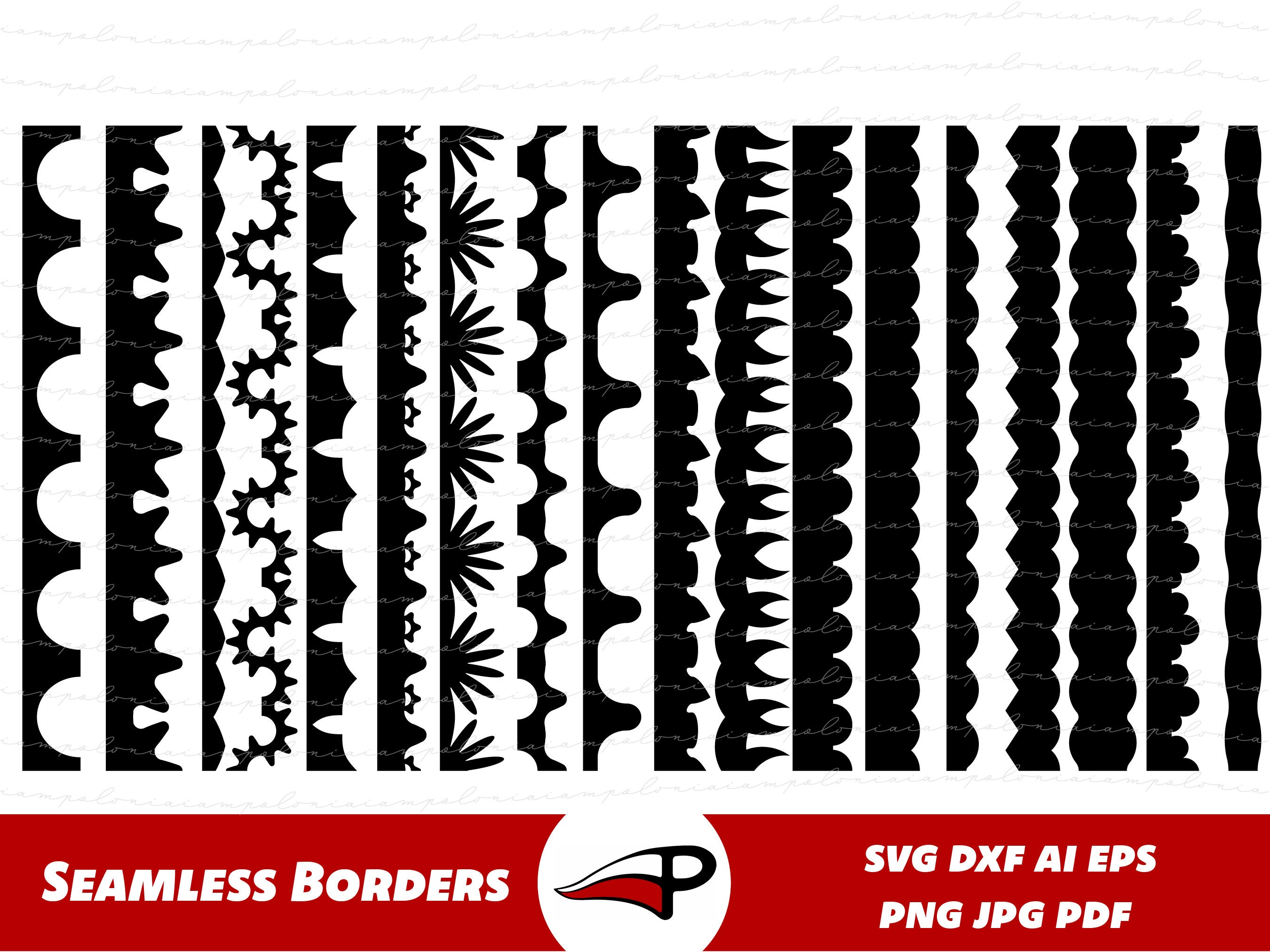 Simple Borders SVG, Paper Frames PNG, Seamless Edge DXF, Laser Cut ...