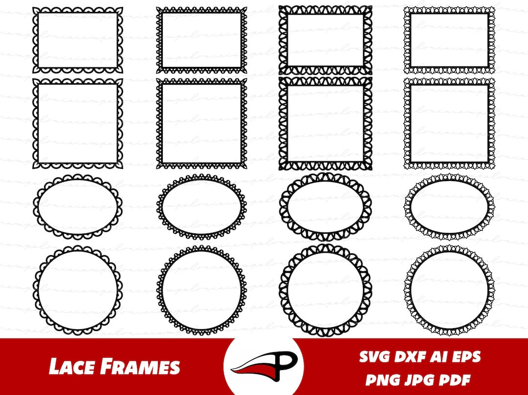 Frame SVG Bundle, Laser Cut File, Lace Frame Cut for Cricut, Border SVG ...