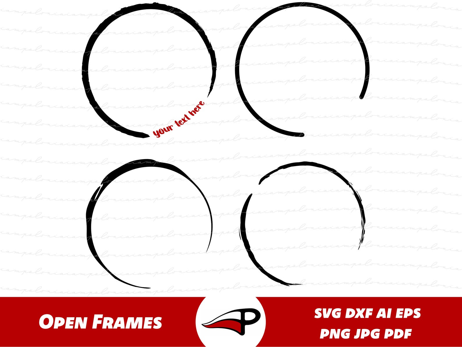 Split Borders SVG Bundle Open Frames PNG Set Outline | Etsy
