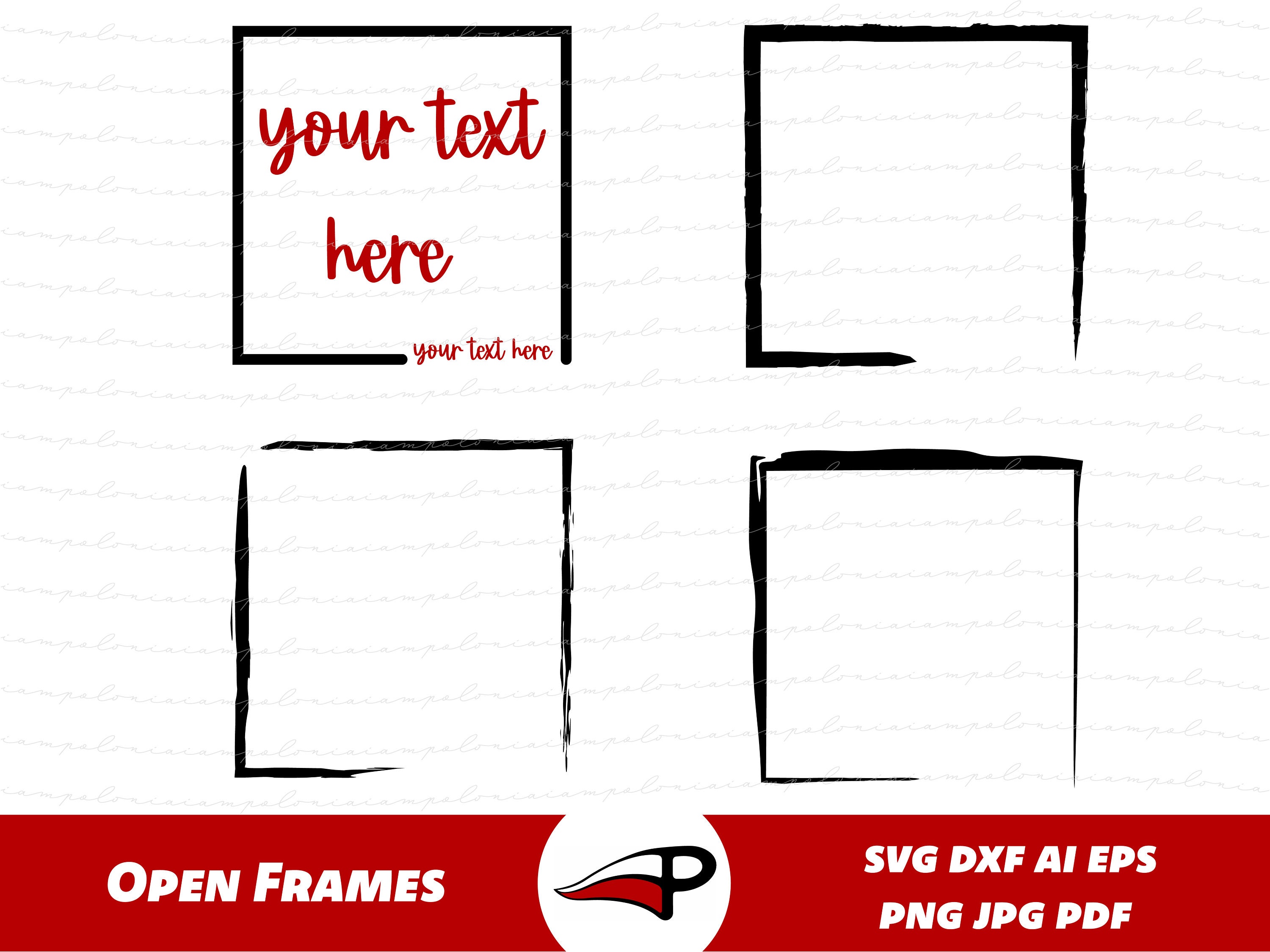 Split Borders SVG Bundle Open Frames PNG Set Outline - Etsy