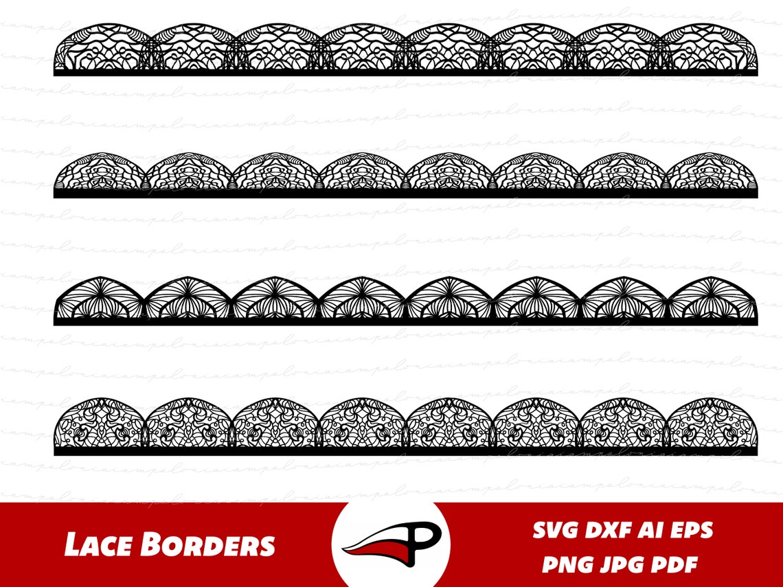 Lace Borders SVG Bundle Lace Paper Ribbons Png Decorative | Etsy