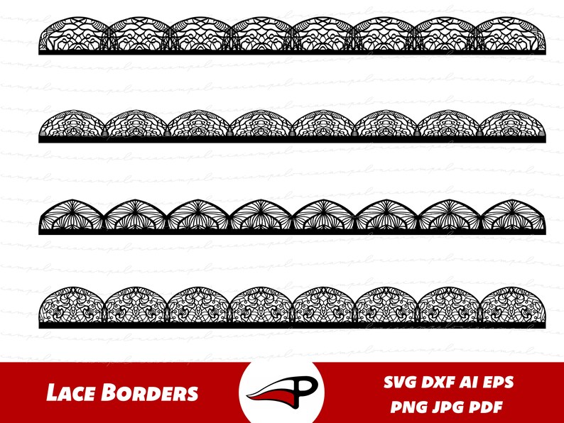 Lace Borders SVG Bundle Lace Paper Ribbons Png Decorative | Etsy