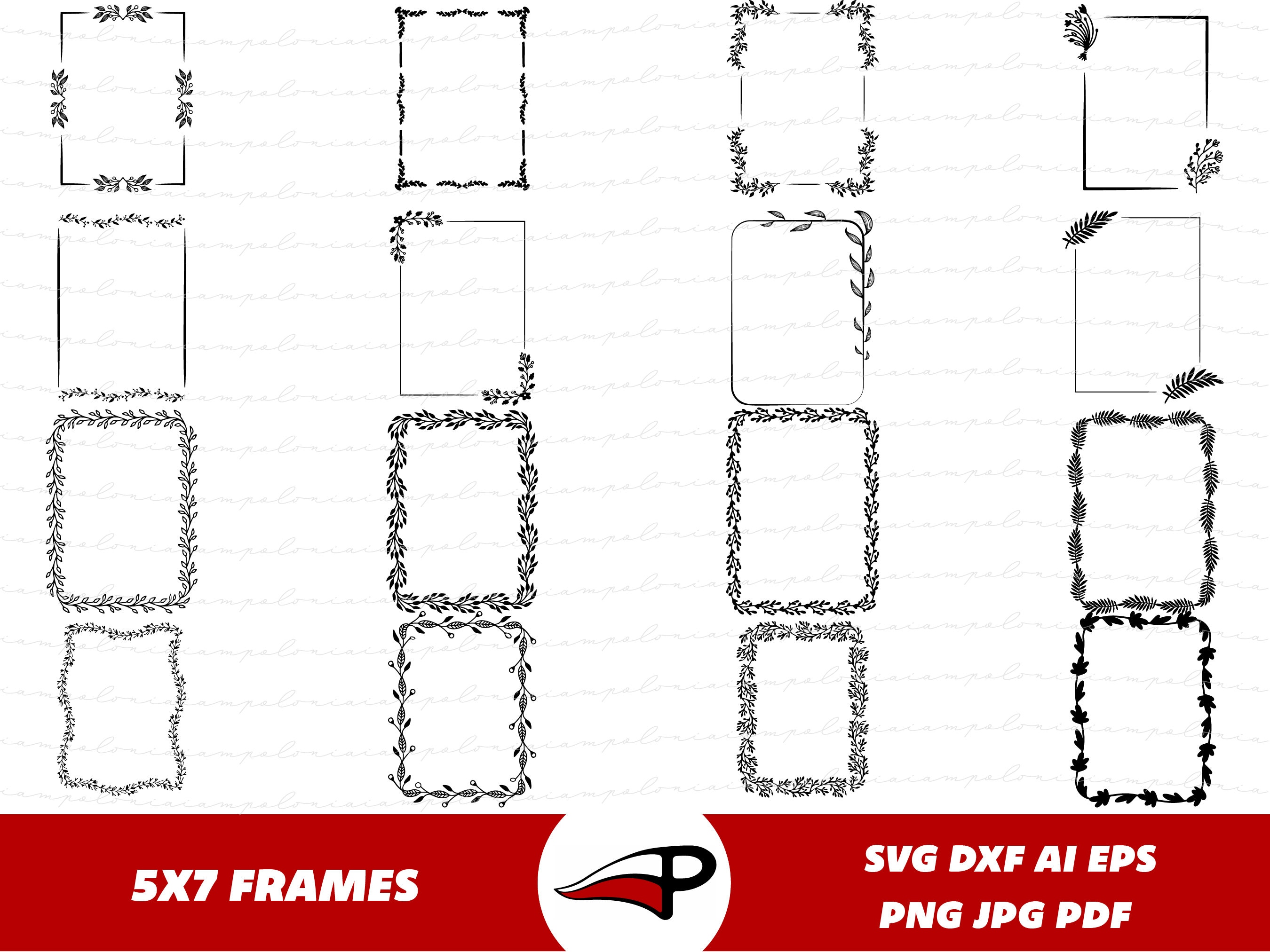 Floral Frame Svg Bundle, Rectangle Frames Svg, Flourish Frames Svg ...