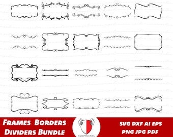 Hand Drawn Digital Borders Frames Dividers Wedding Clipart | Etsy