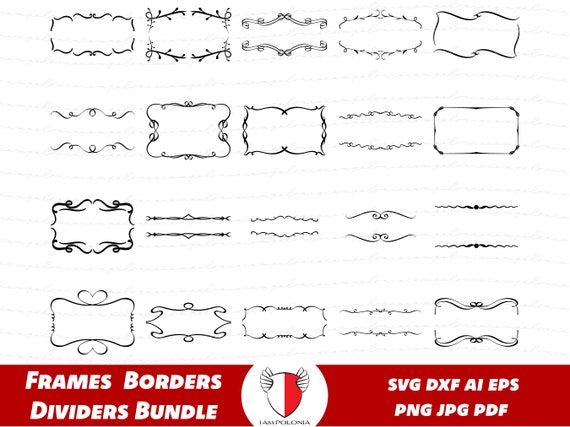 20 Hand Drawn Digital Borders Frames Dividers Wedding | Etsy