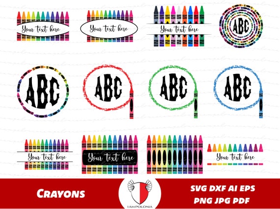Crayon SVG Crayon Monogram SVG Split Monogram Png Crayons | Etsy
