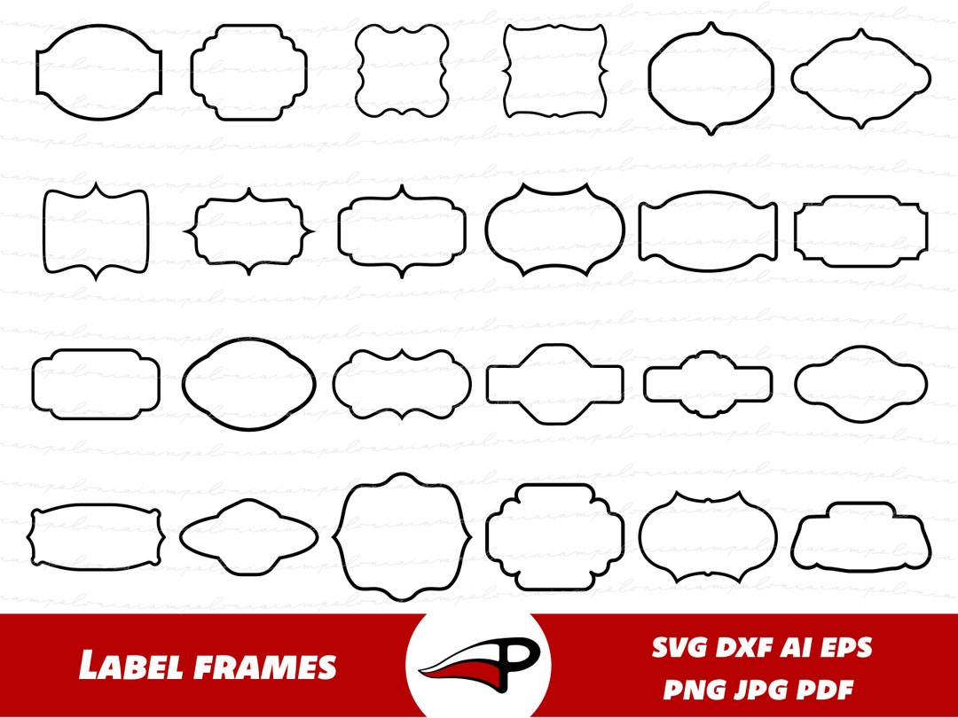 Label Frames SVG, Jar Labels PNG, Spice Container Dxf, Vintage Border ...