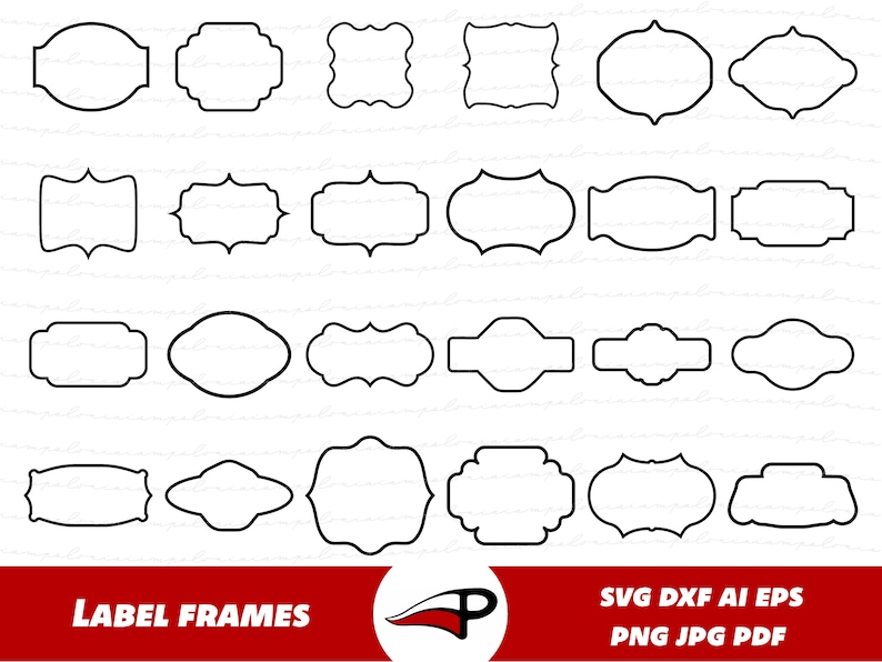 Label Frames SVG Jar Labels PNG Spice Container Dxf Vintage - Etsy