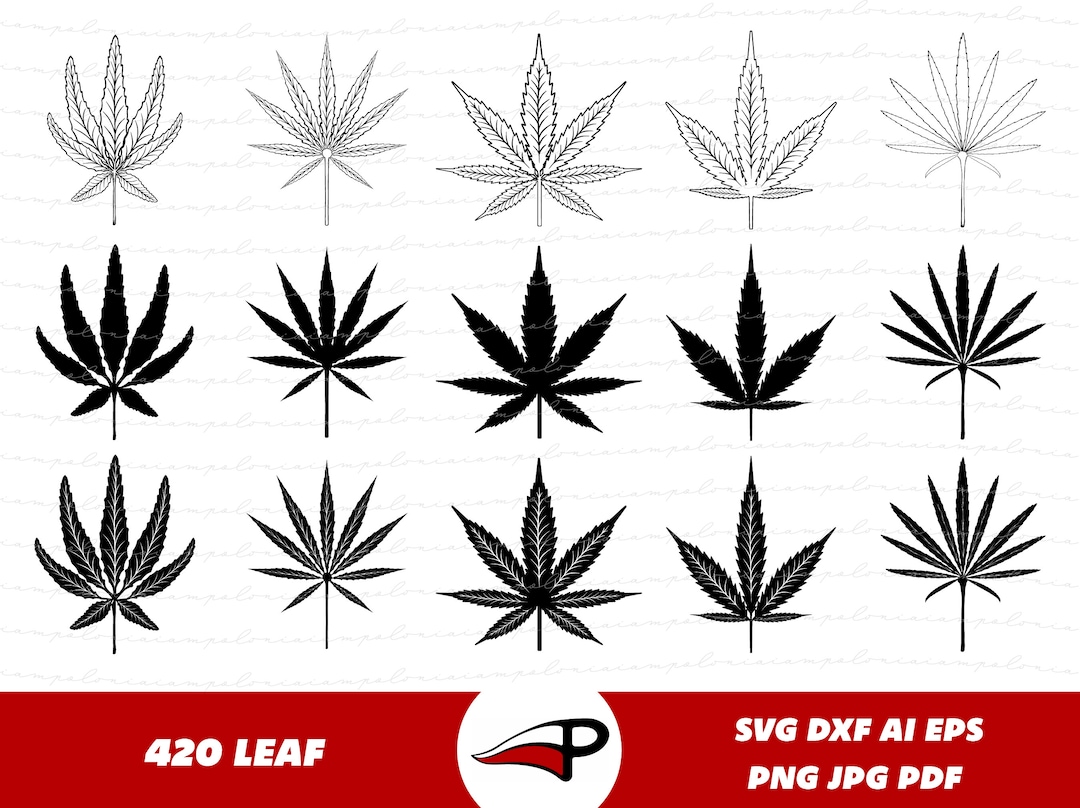 Marijuana Leaf SVG Bundle, Pot Leaves Png Pack, Weed Clipart, Cannabis ...