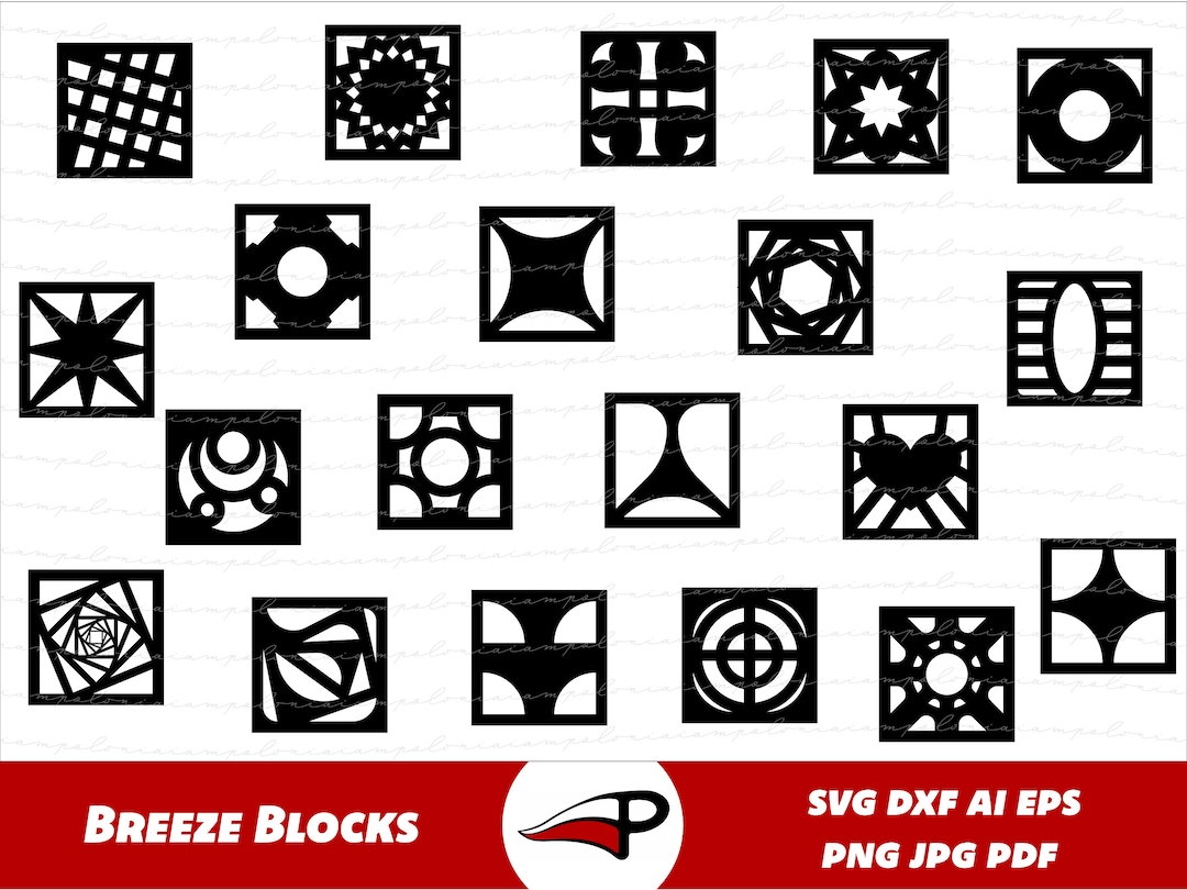 Breeze Blocks Svg, Mid Century Modern Png, Breeze Block Patterns, Retro ...