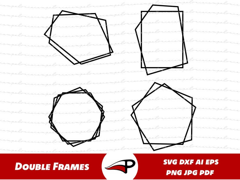 Double Frame SVG Square Double Frames PNG Borders Double - Etsy