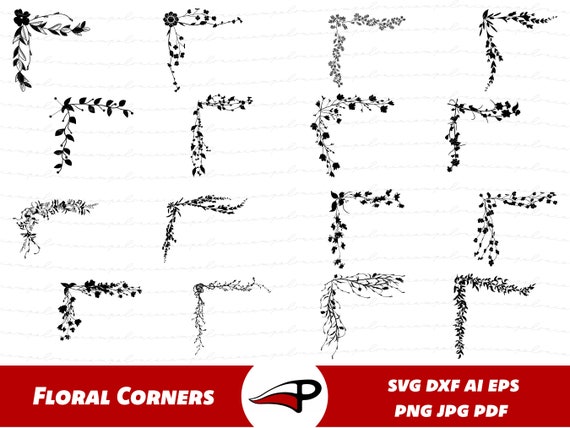 Flower Corner SVG Bundle Floral Corners PNG Set Floral - Etsy