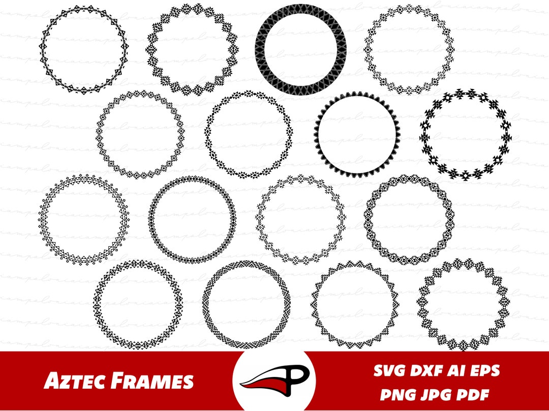 Aztec Inspired Pattern SVG, Tribal Circle Border PNG, Native Border ...