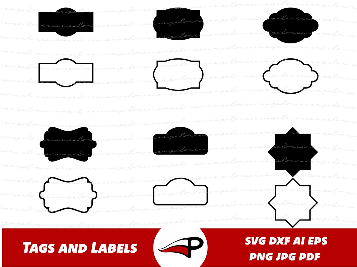 Labels SVG Bundle Tags PNG Set Name Tags Shapes Clipart Tab - Etsy