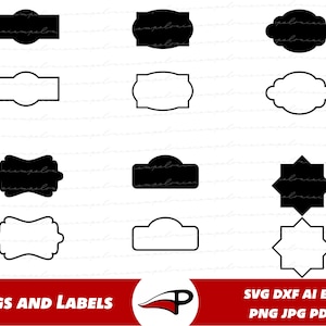 Labels SVG Bundle, Tags PNG Set, Name Tags Shapes Clipart, Tab Frames ...